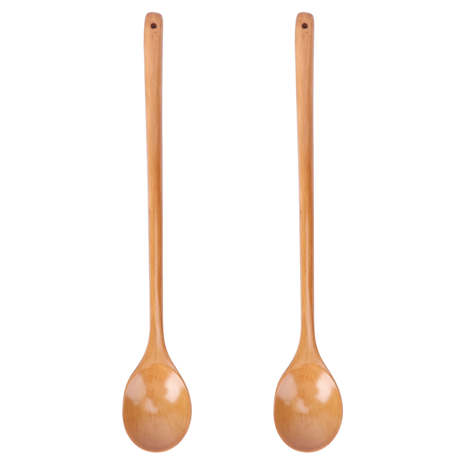 NUOLUX 2PCS Wooden Long Handle High Heat Resistanct Cooking Spoon ...