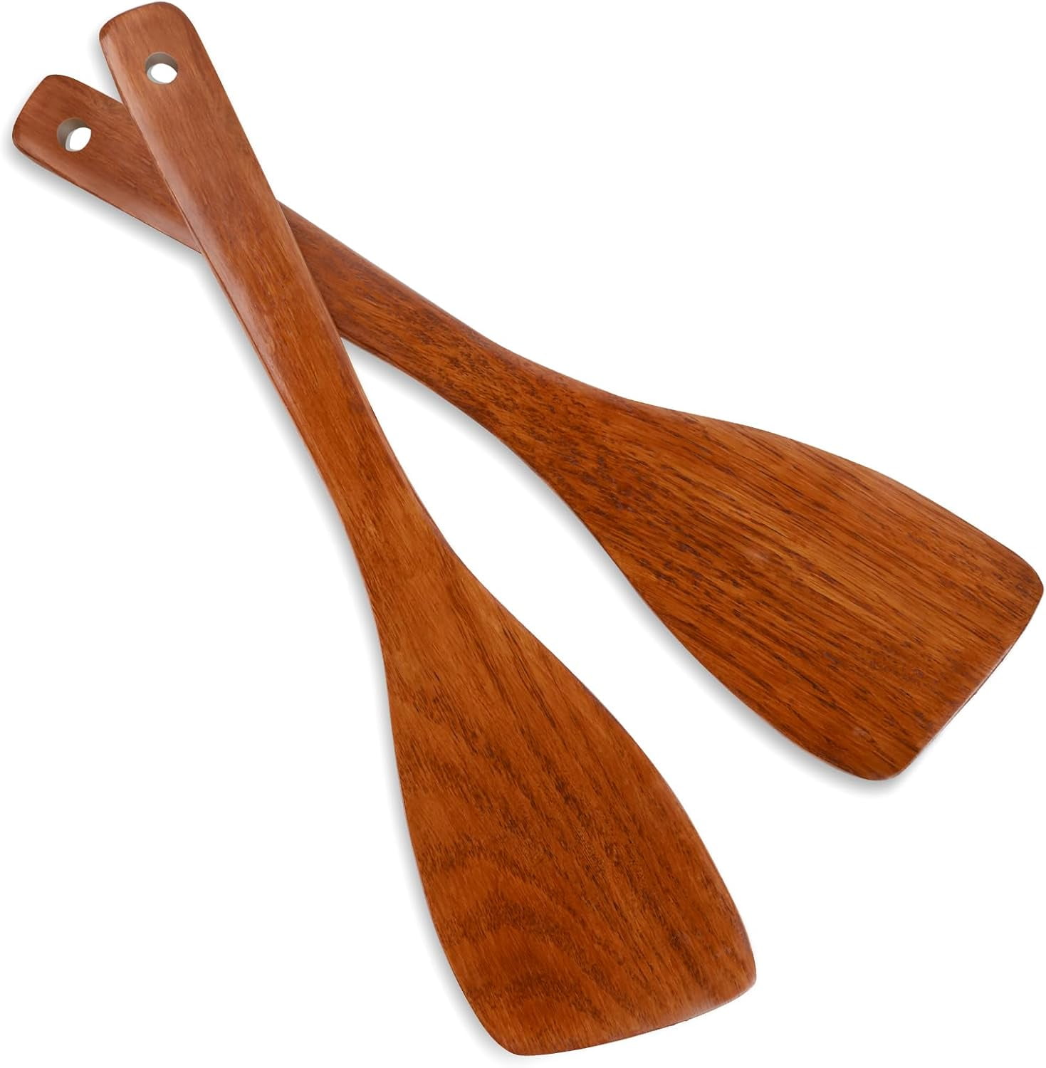 2PCS Wooden Spatula Set for Cooking - 12.8 Inches Natural Wood Spatulas ...