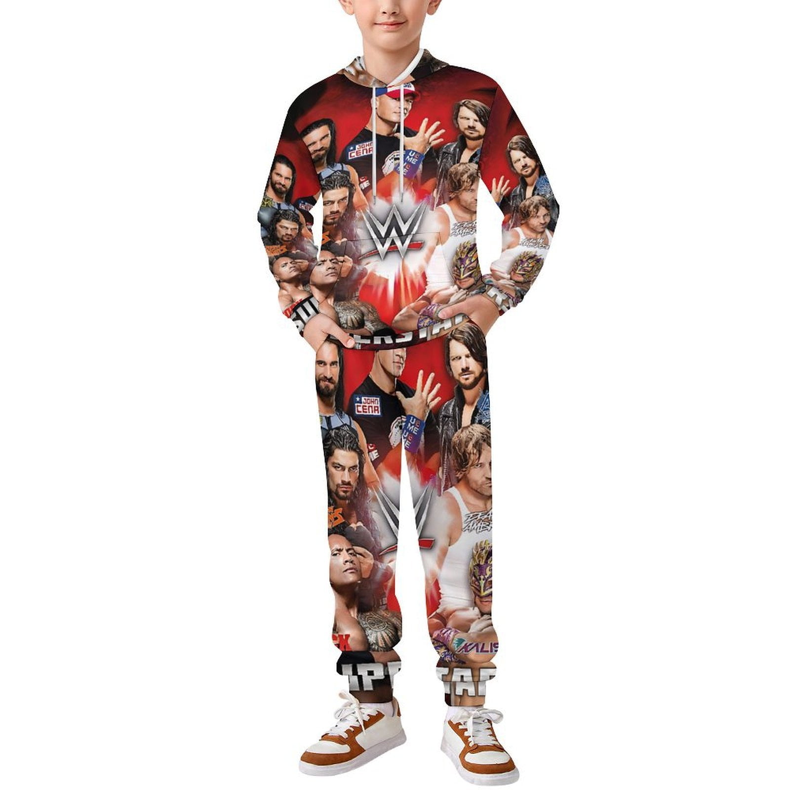 2PCS Wres-Tler-W,W-E Tracksuit Outfit Hoodie Sweatshirt & Jogger Pant ...