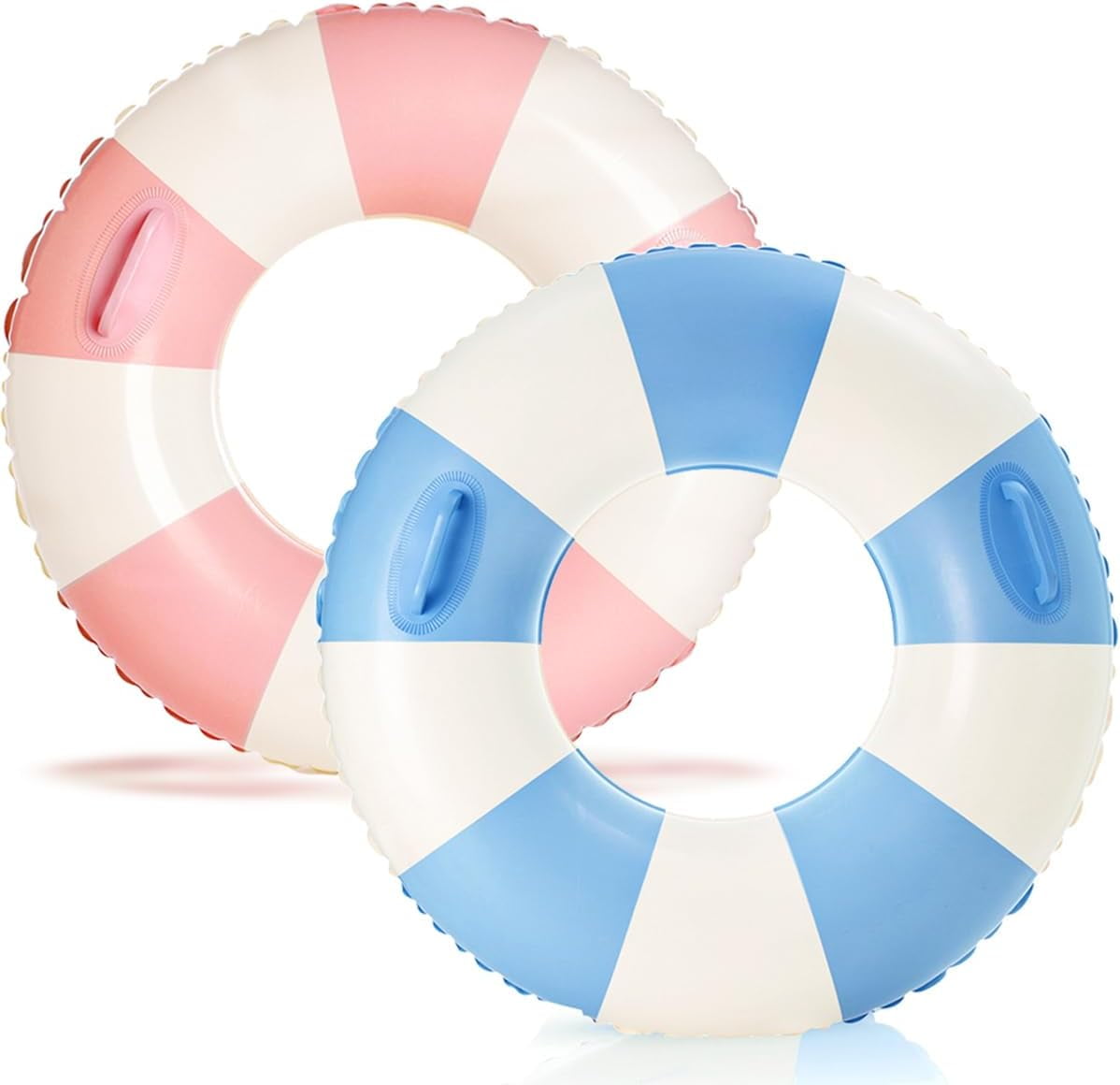 2PCS XL Fruit Pool Floats for Adult 47" Striped Swim Ring Pool Floaties ...