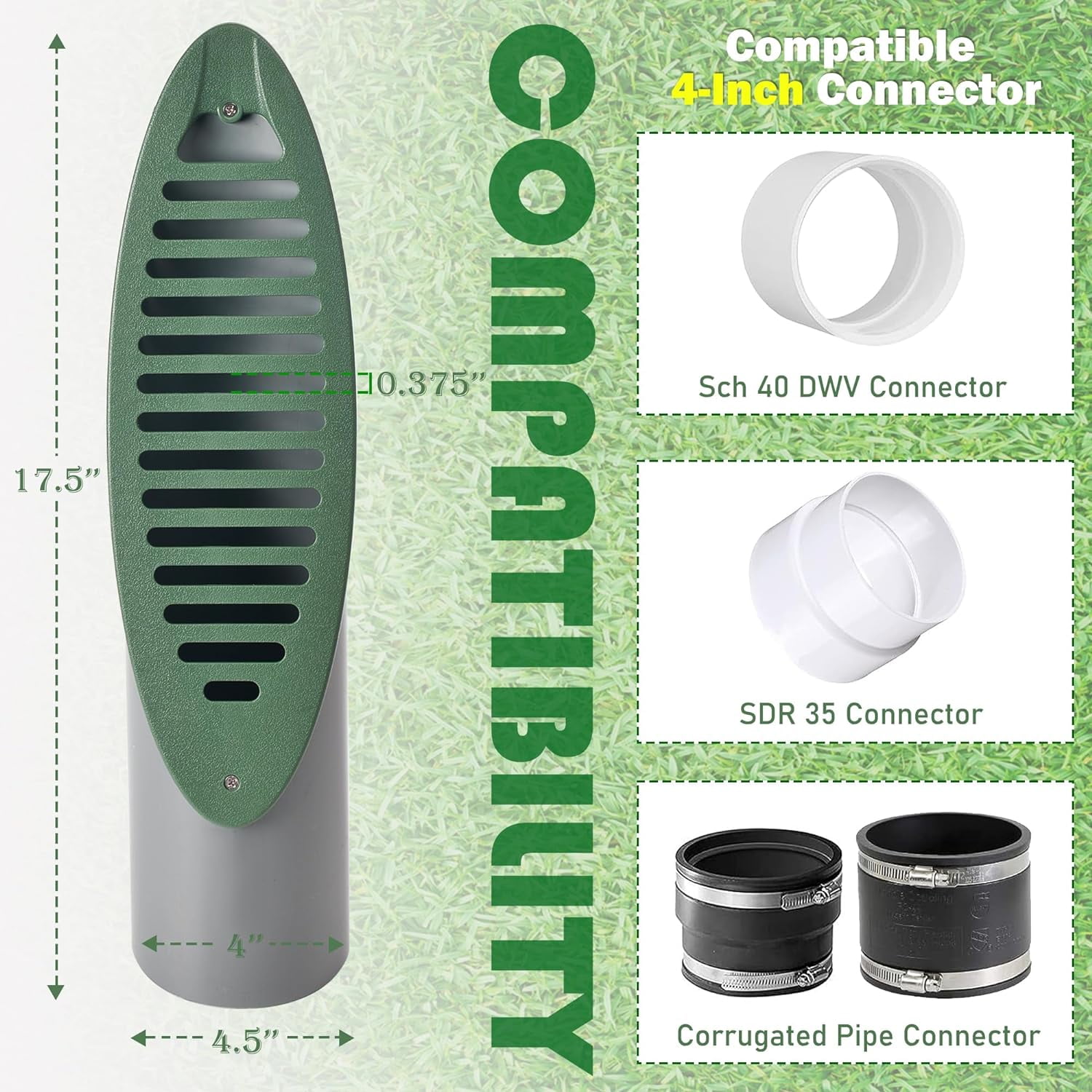 2PCS Yard Drain Emitter, Angled Slope Drainage Pipe, Angled Drain ...