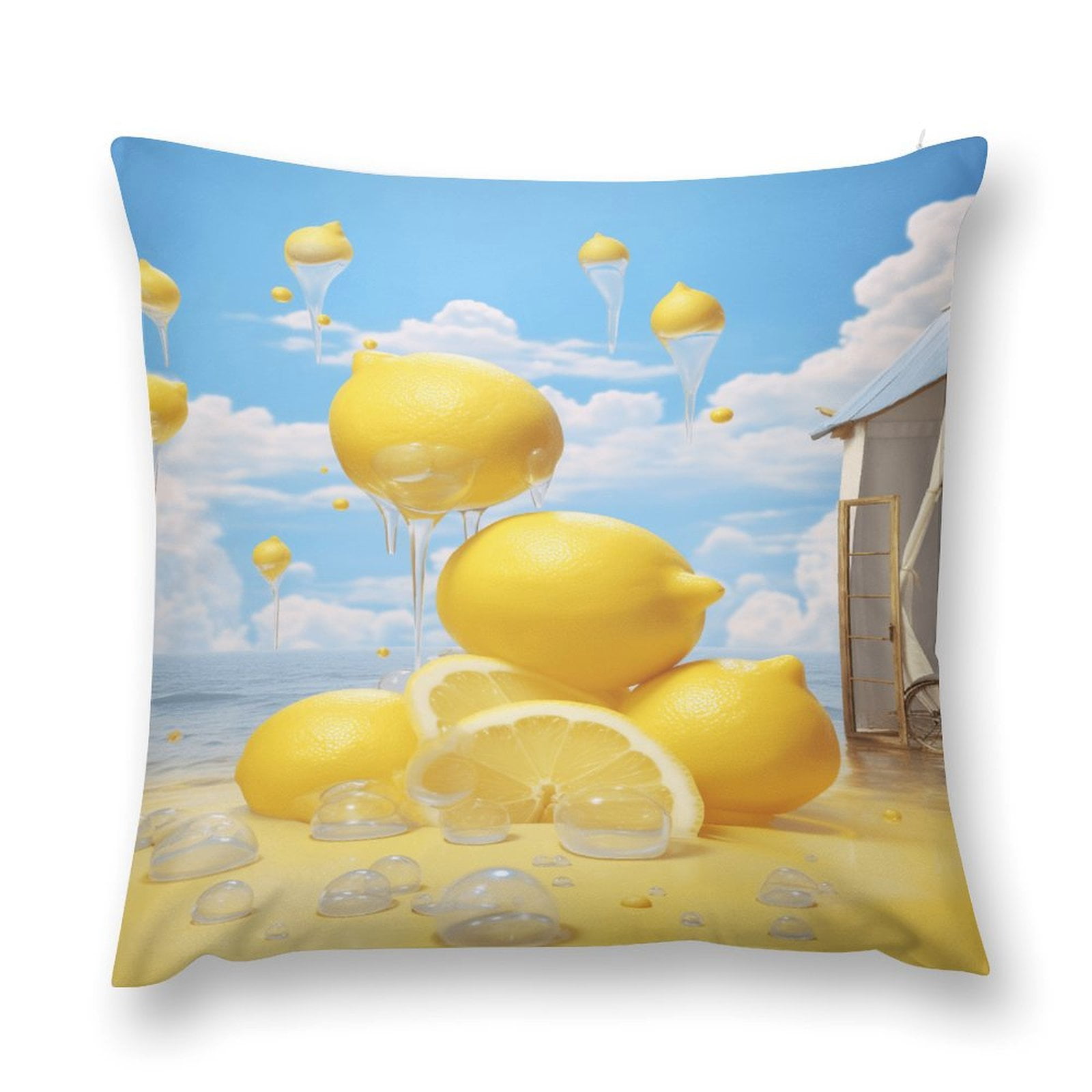 2PCS Yellow Lemon Throw Pillow Covers 18x18 Decorative Pillows Case ...