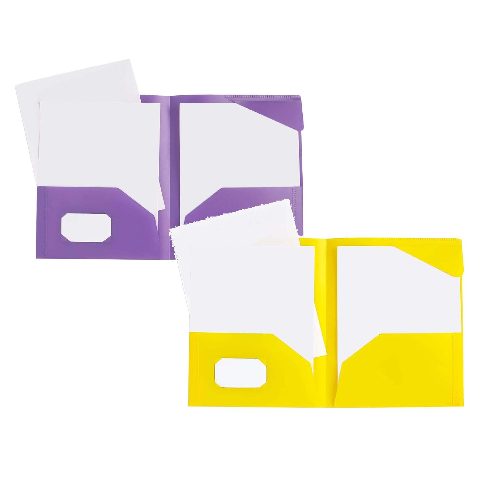 2PCS ZUOIK School Supplies Plastic Folder Poly Two Pocket Folder Three ...