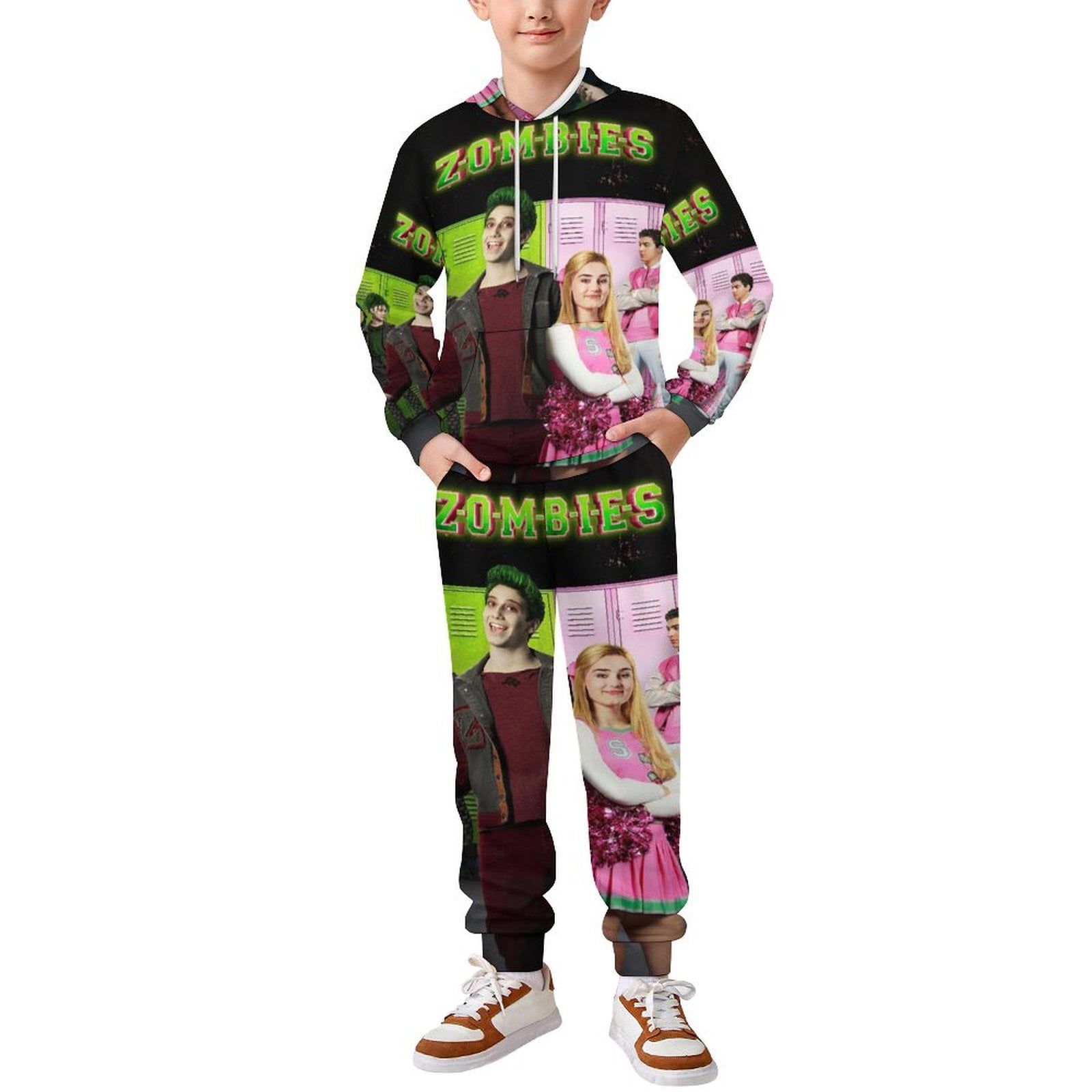 2PCS Zombie Character Tracksuit Outfit Hoodie Sweatshirt & Jogger Pant ...