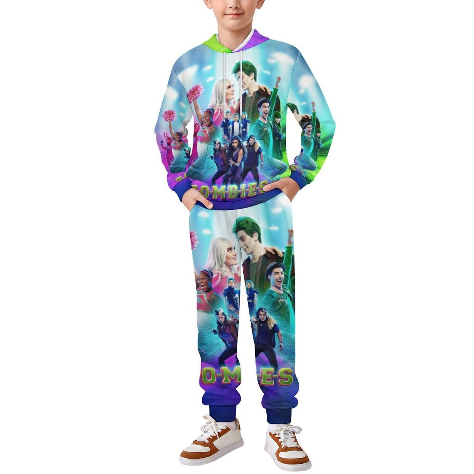 2PCS Zombie Character Tracksuit Outfit Hoodie Sweatshirt & Jogger Pant ...