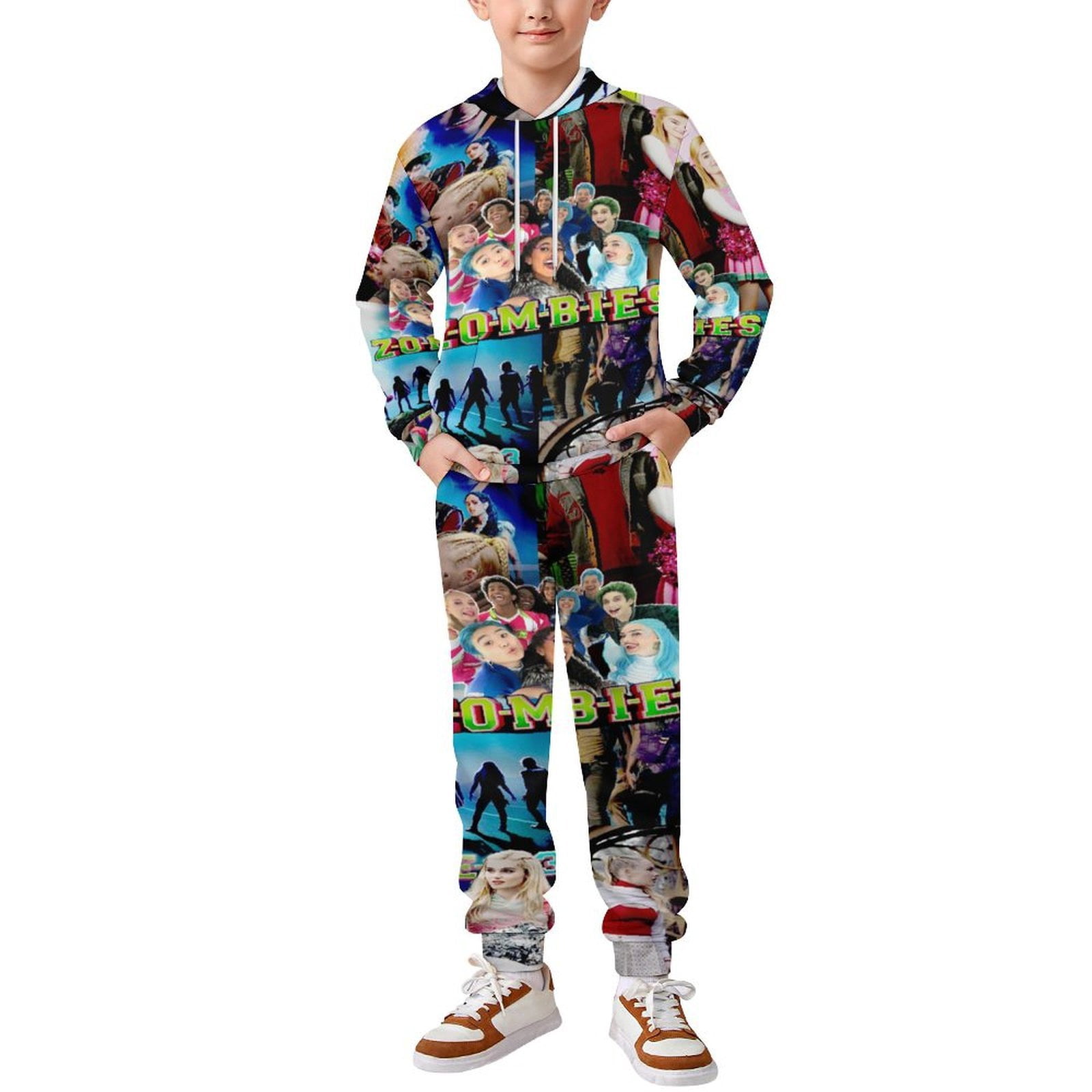 2PCS Zombie Character Tracksuit Outfit Hoodie Sweatshirt & Jogger Pant ...