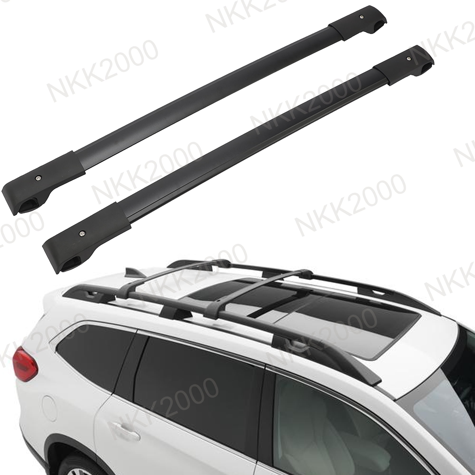 2PCS black for Subaru Ascent 2019-2024 Roof Rack Rail Cross bar luggage ...