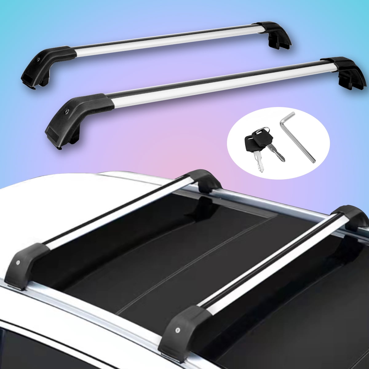 2PCS fit for Ford Escape 2020-2024 Lockable Roof Rail Rack Crossbars ...