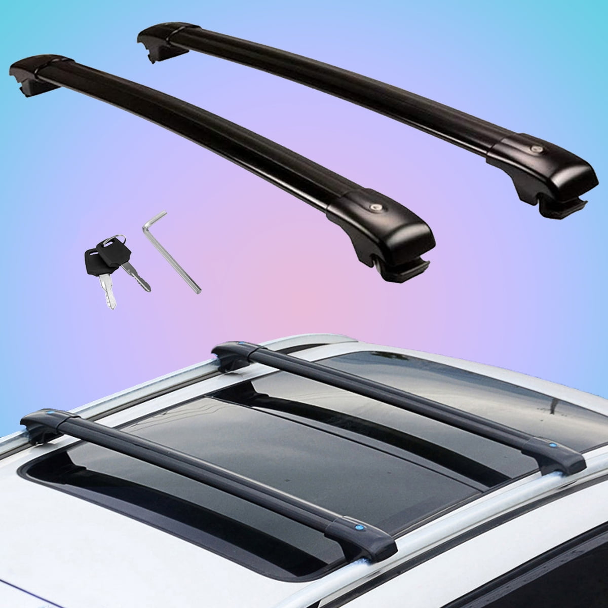 2PCS fit for chevy Traverse 2024 2025 Lockable Roof Rail Rack Crossbars ...