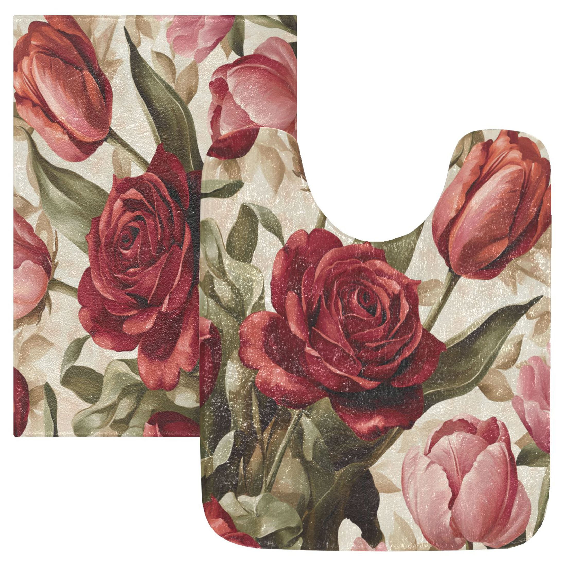 2PCs Bathroom Rugs Set Plush Toilet Base Mat 16" × 24" Bath Mat and 20 ...