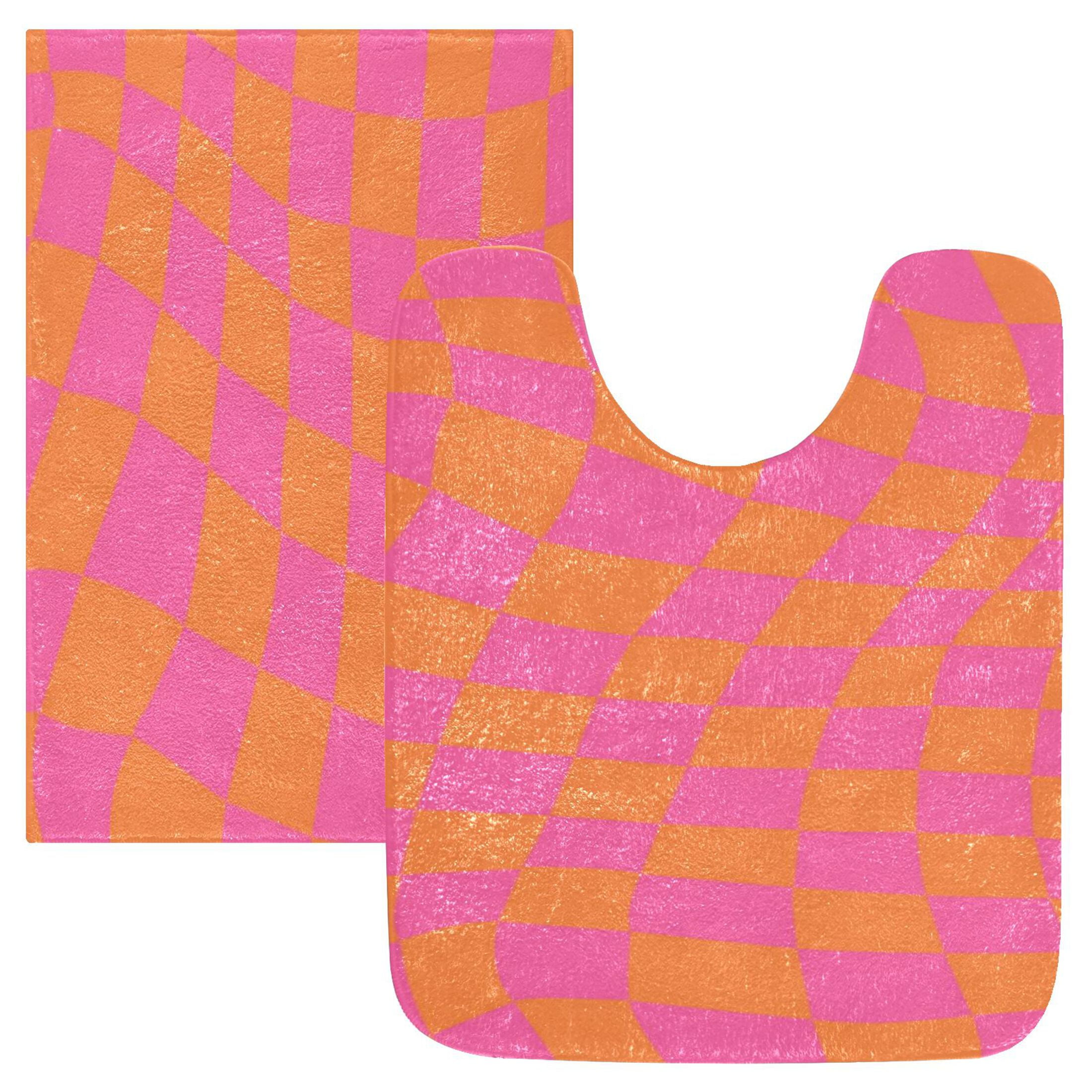 2PCs Bathroom Rugs Set Plush Toilet Base Mat 16" × 24" Bath Mat and 20 ...