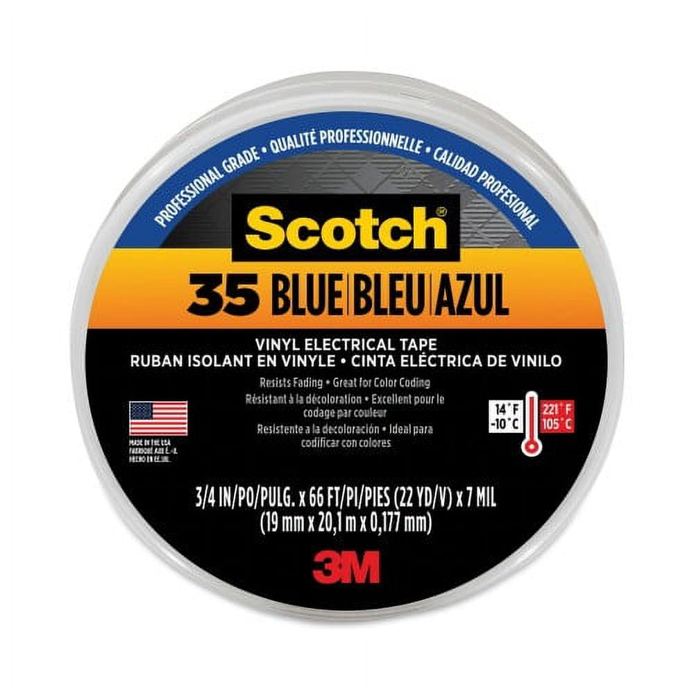 2PK 3M Scotch 35 Vinyl Electrical Color Coding Tape, 3" Core, 0.75" x ...