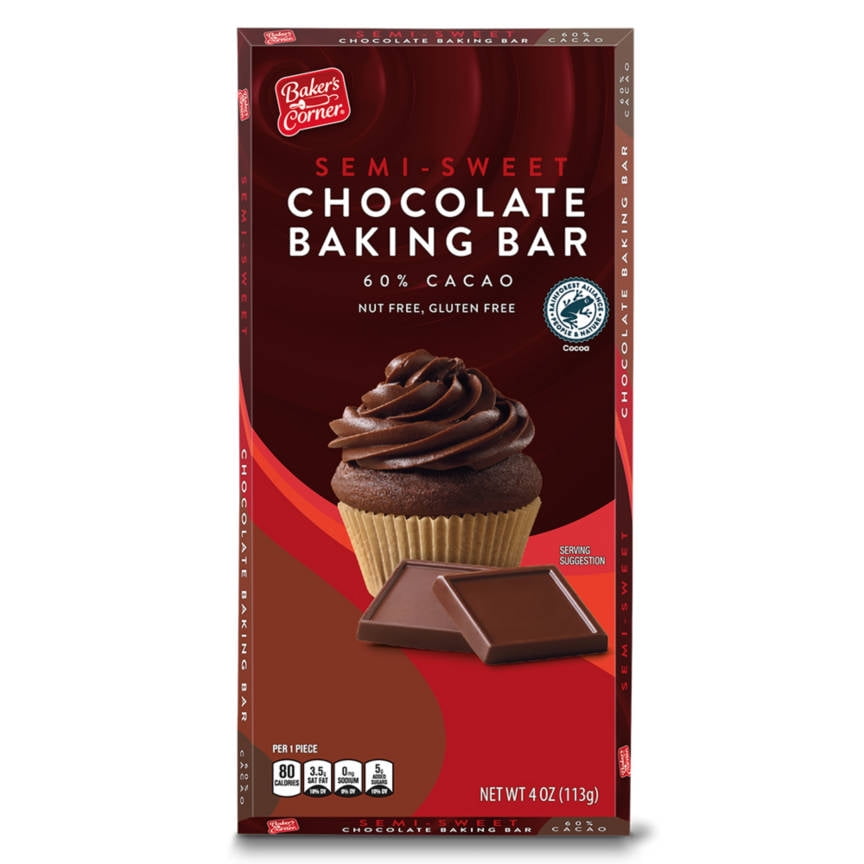2PK - Baker's Corner Semi-Sweet Chocolate Bar, 4 oz - Walmart.com