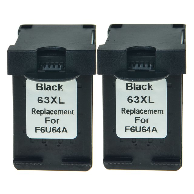 2PK Black Ink Cartridge compatible For 63XL 63 XL Envy 4520 Officejet ...