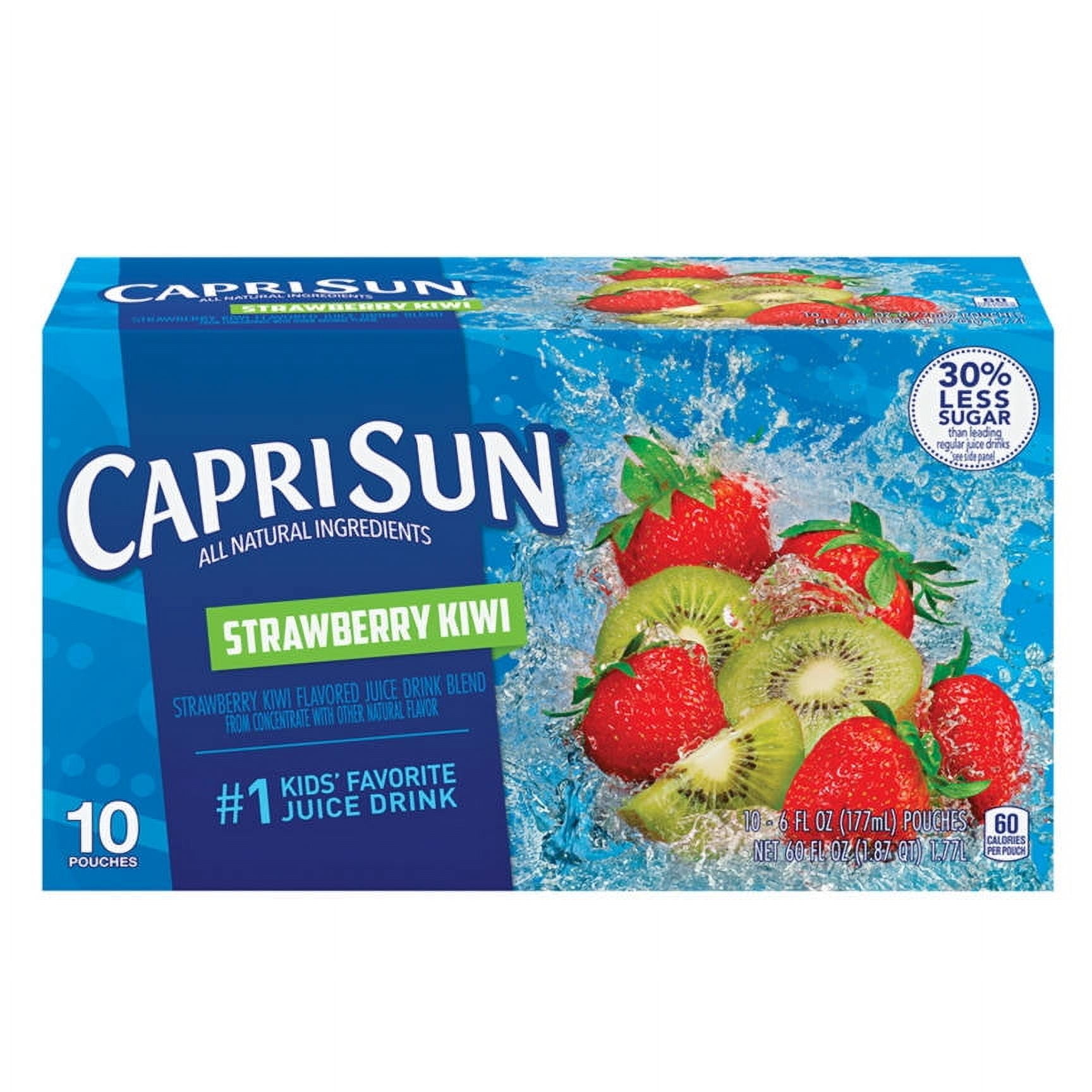 Strawberry Kiwi Mixed Flavored Juice Pouches, 6 fl oz, 10 count- Pack ...