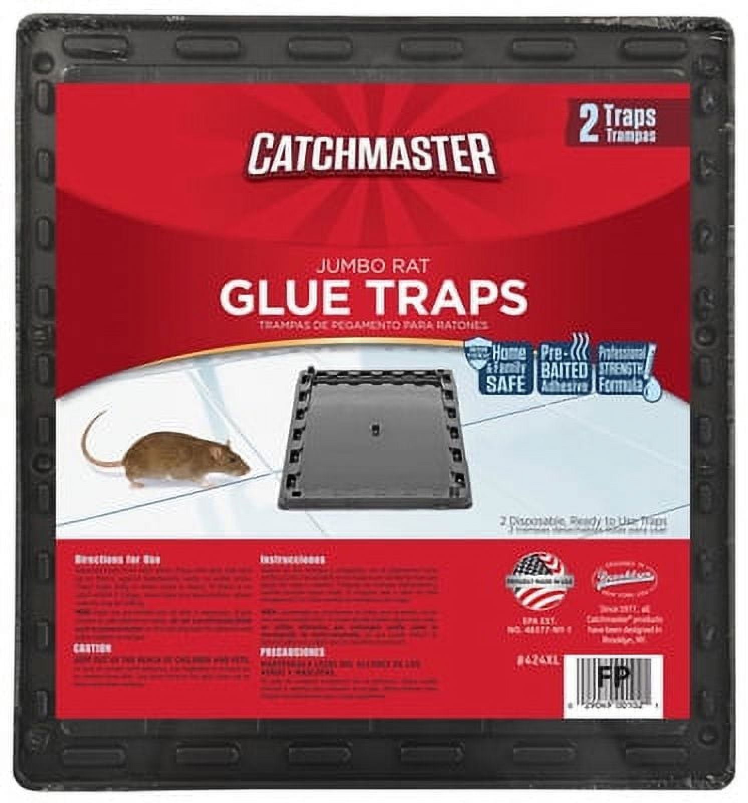 2PK-Catchmaster 2 Pack Extra Large Rat Trap Non-Toxic Ready to Use Home ...
