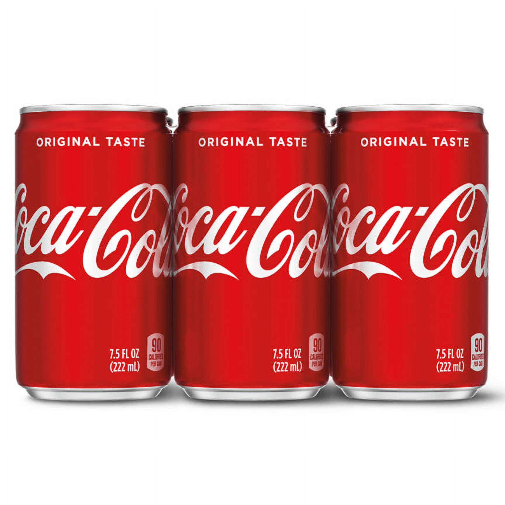 2PK - Coca-Cola Cola Mini Cans - 6 Pack, 7.5 fl oz - Walmart.com