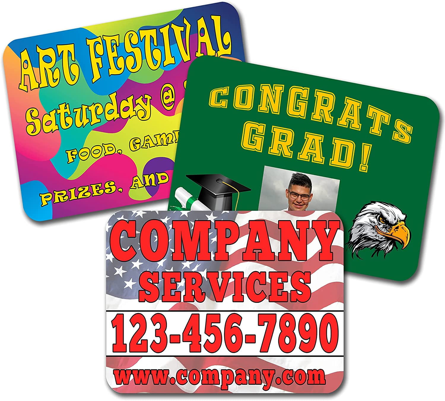 2PK Custom Magnets 18x12" with Rounded Corners Personalize Image Design ...