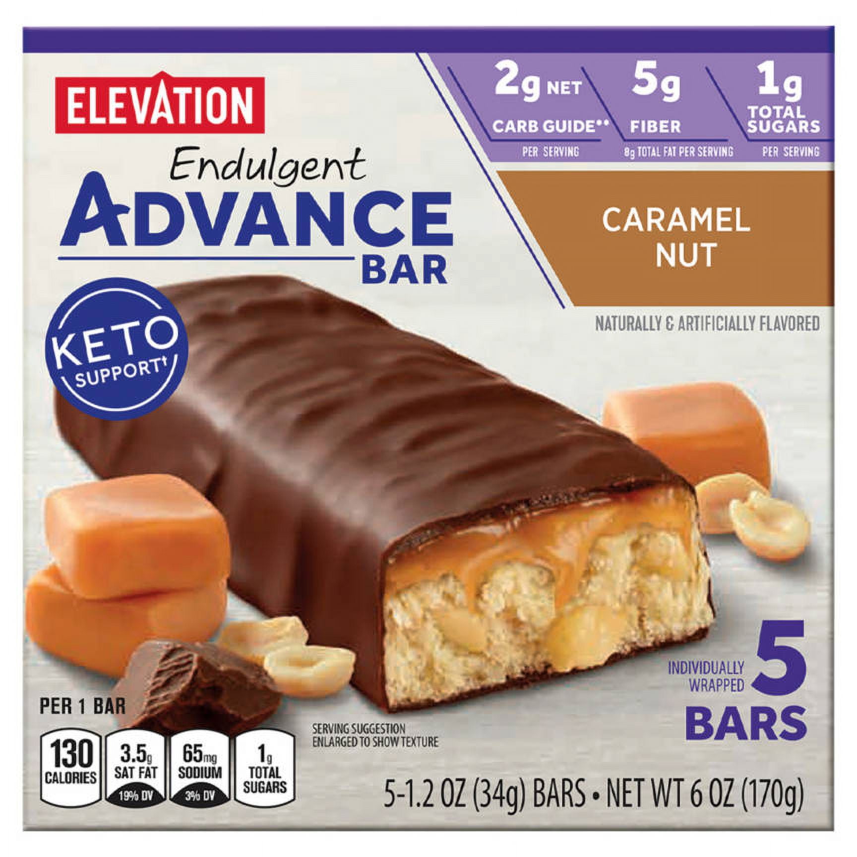 2PK - Elevation Caramel Nut Endulgent Advance Bars, 5 count - Walmart.com