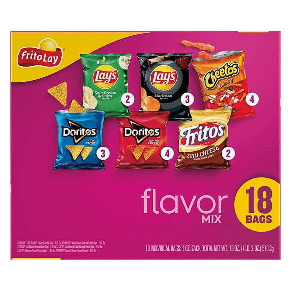 2PK - Frito Lay Flavor Mix Variety Pack Chips, 18 count - Walmart.com