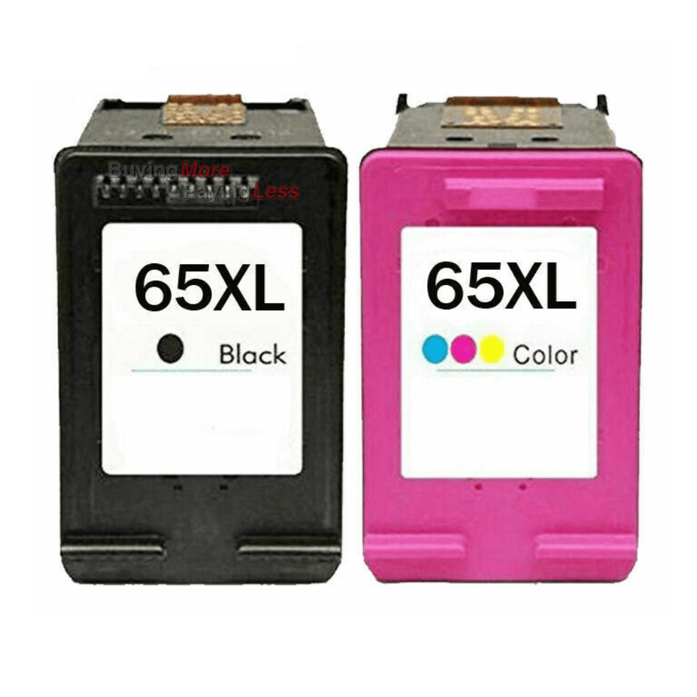 2PK High-Yield Black Tri-Color Ink Cartridges for HP 65XL 65 - Fits HP ...