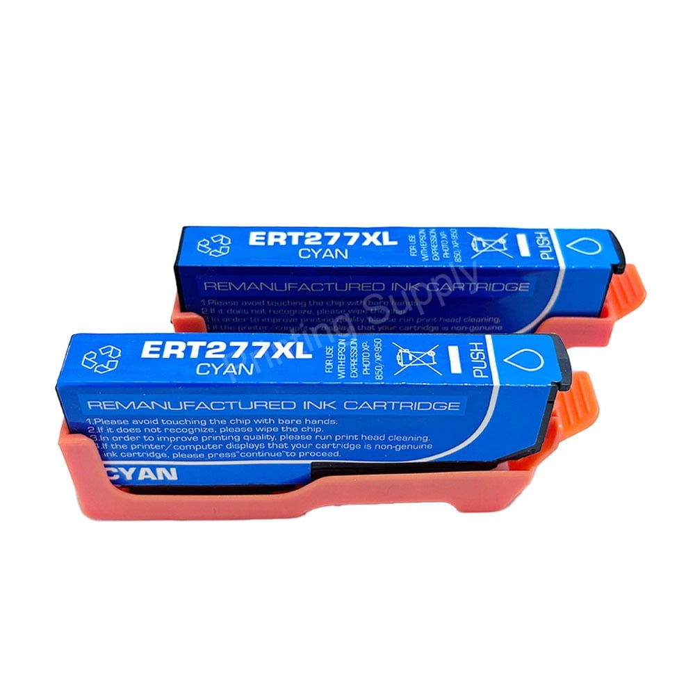 2PK High-Yield Cyan Ink Cartridge for Epson 277XL - Fits Epson XP-850 ...