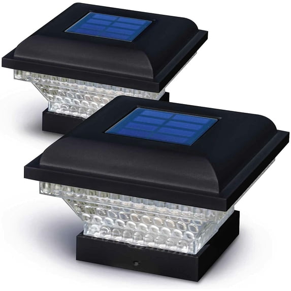 2PK Home Zone Security Solar Post Lights - Outdoor Solar Post Cap ...
