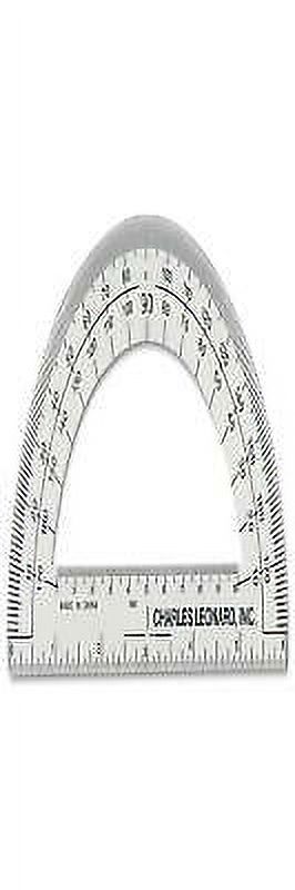 2PK LEO77106 Open Center Protractor, Plastic, 6" Ruler Edge, Clear ...