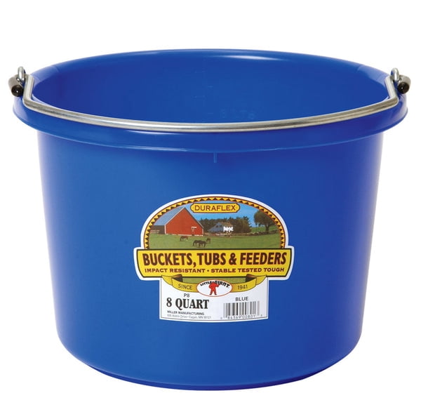 2PK Little Giant Farm & Ag P8blue 8 Quart Blue Plastic Buckets ...