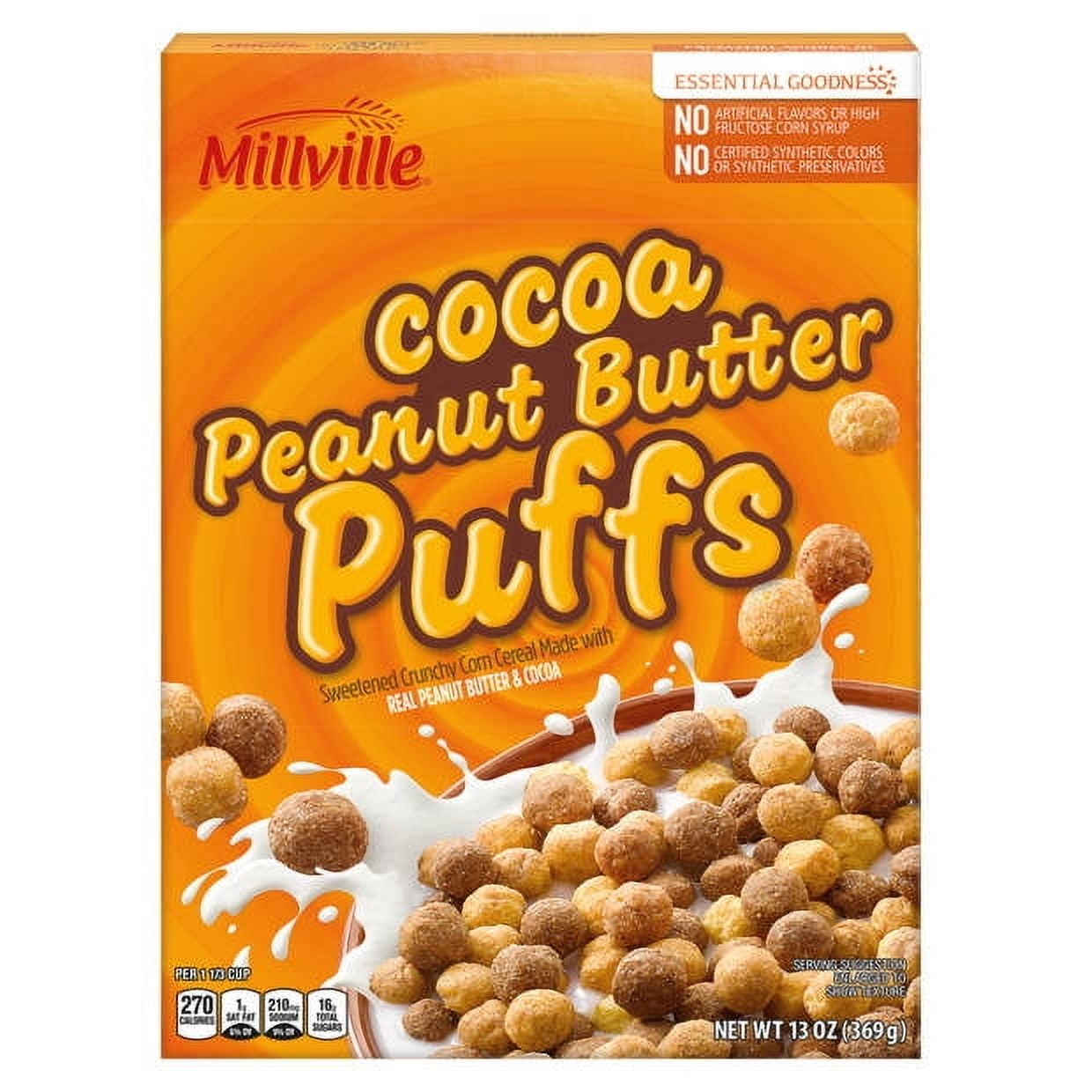 2PK - Millville Cocoa Peanut Butter Puffs Cereal, 13 oz - Walmart.com