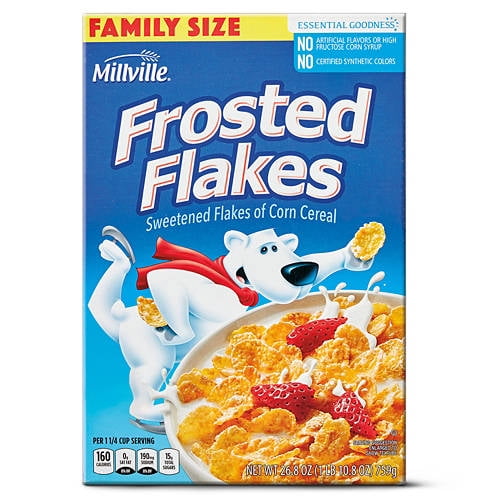 2PK - Millville Family Size Frosted Flakes, 26.8 oz - Walmart.com