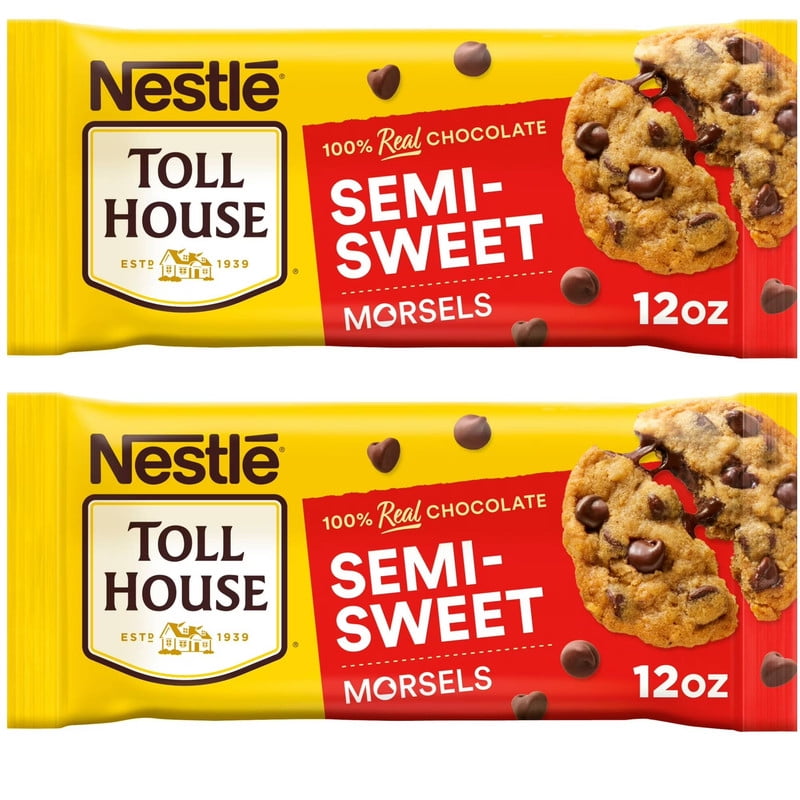 2PK Nestle Toll House Semi Sweet Chocolate Baking Chips, Morsels, 12 oz ...