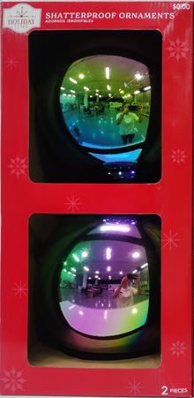 Shiny Oil Slick Jumbo Shatterproof Christmas Ornaments, 2 Count, by ...