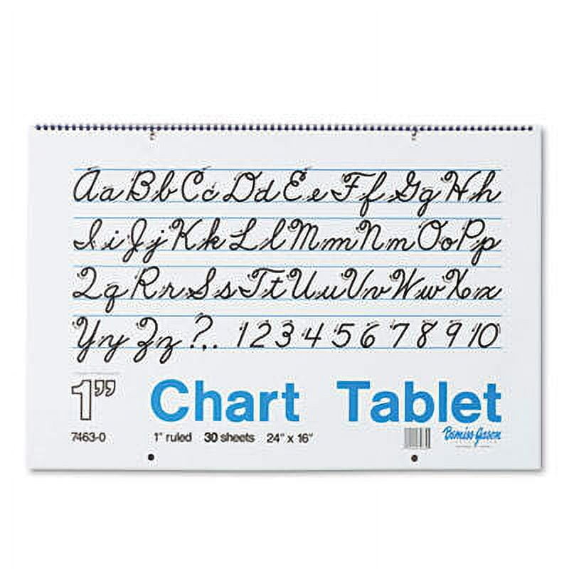 2PK Pacon Chart Tablets, Presentation Format (1" Rule), 24 x 16, White ...