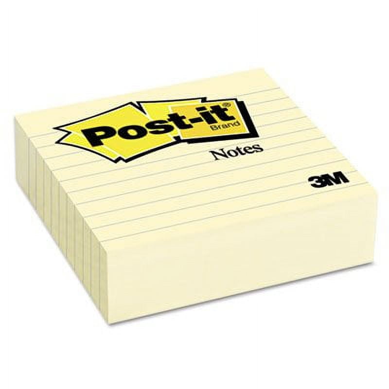 2PK Post-it Original Pads in Canary Yellow, Note Ruled, 4" x 4", 300 ...