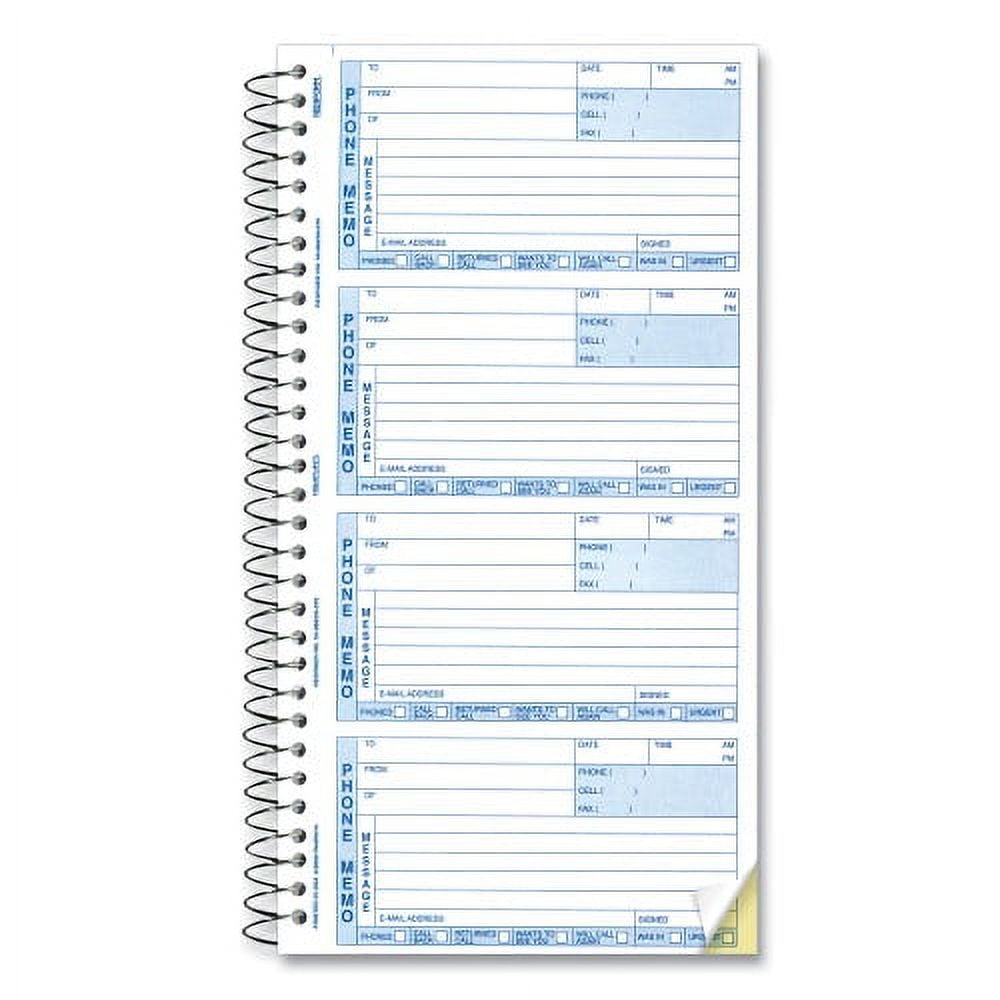 2PK Rediform Telephone Message Book, Two-Part Carbonless, 5 x 2.75, 4 ...