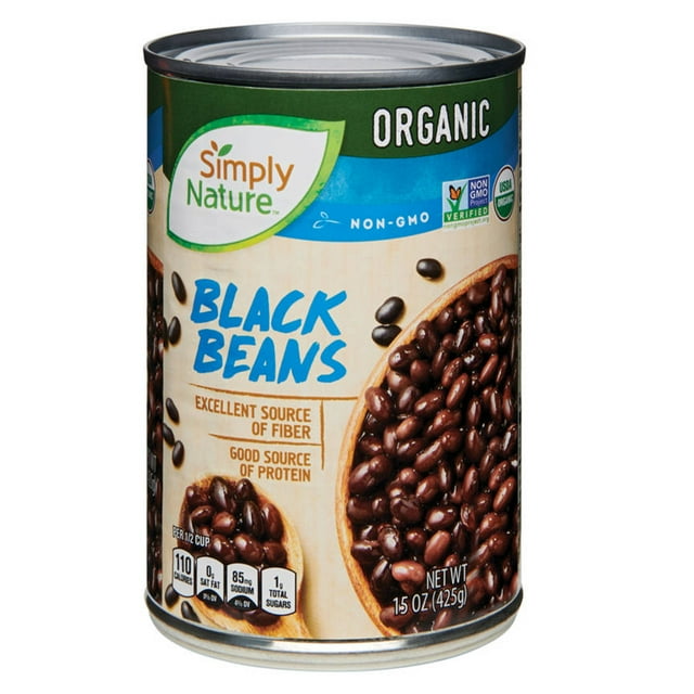 2PK - Simply Nature USDA Organic Black Beans, 15 oz Can - Walmart.com