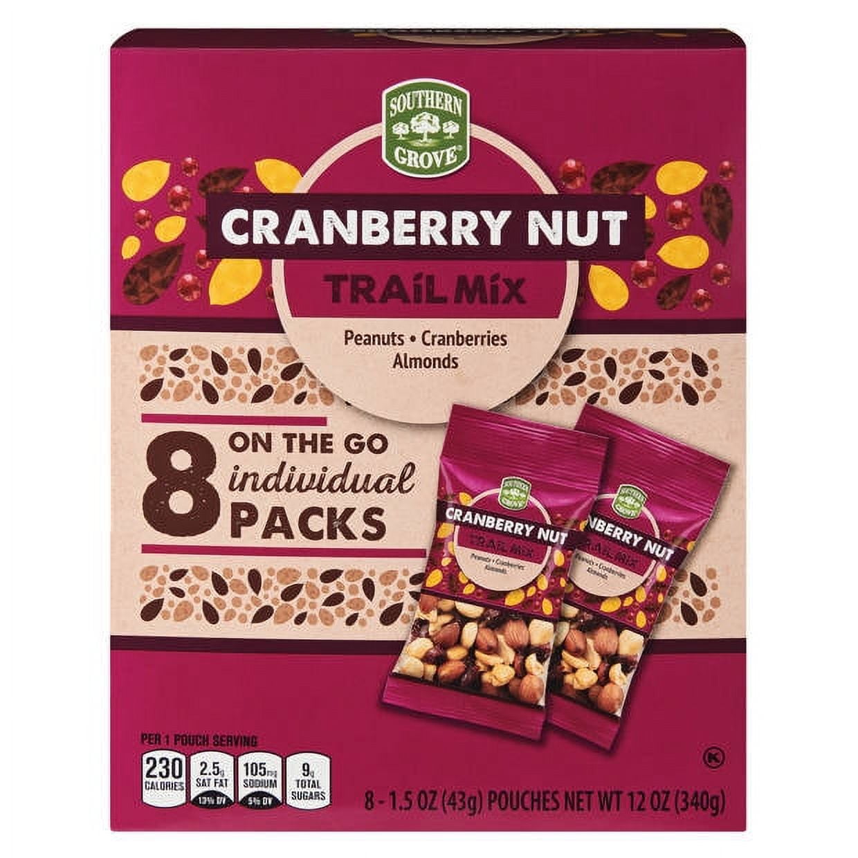 2PK - Southern Grove Peanut Cranberry Almond Trail Mix, 8 count ...