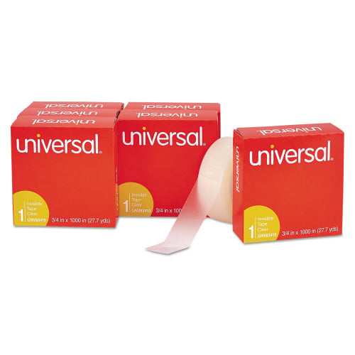 2PK Universal Invisible Tape, 1" Core, 0.75" x 83.33 ft, Clear, 6/Pack ...