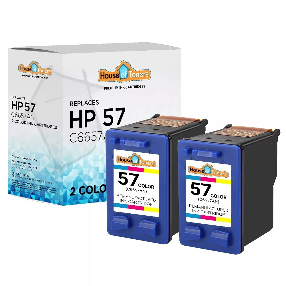 2PK for 57 Ink Cartridge for Photosmart 7450 7550 7660 7755 7760 7960 ...