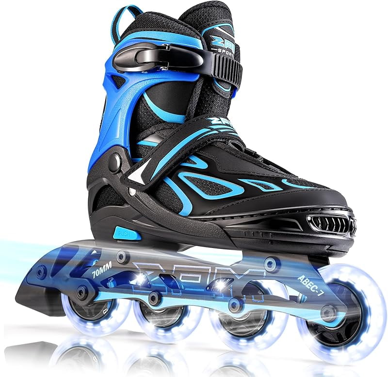 2PM SPORTS Vinal Girls Adjustable Flashing Inline Skates, All Wheels ...