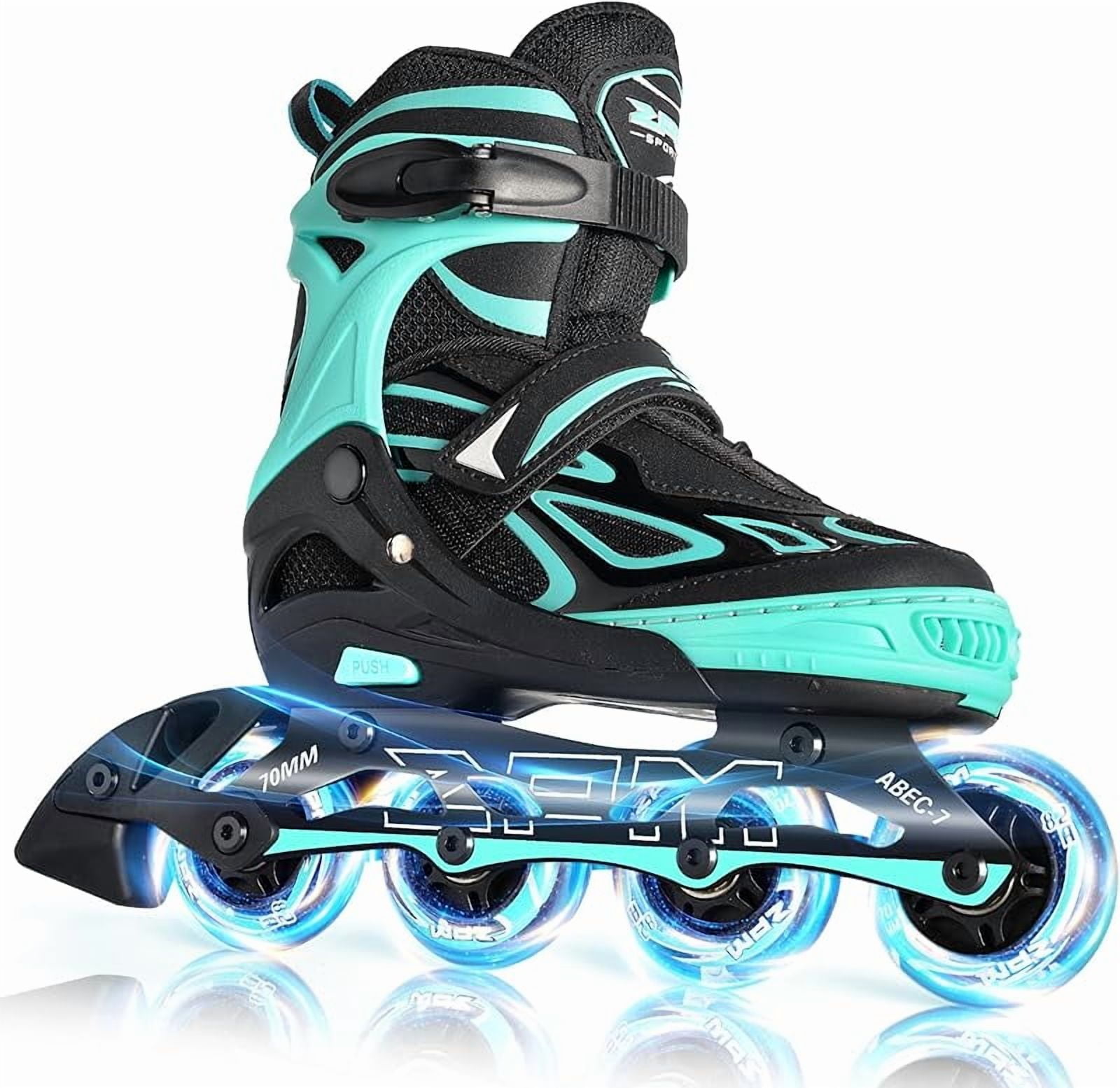 2PM SPORTS Vinal Girls Adjustable Flashing Inline Skates, All Wheels ...