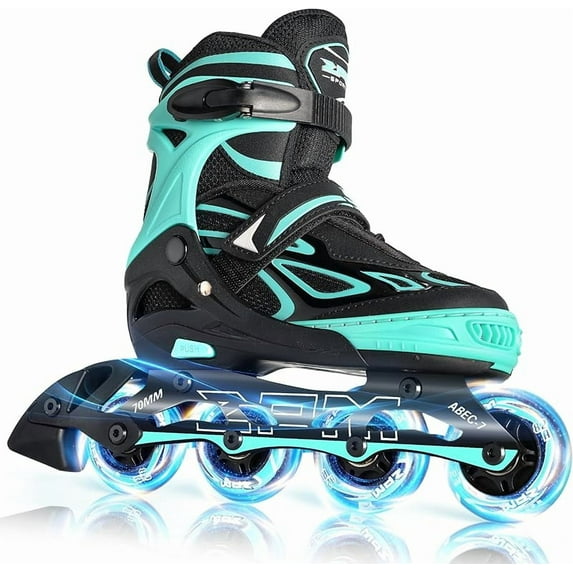 2PM SPORTS Vinal Girls Adjustable Flashing Inline Skates, All Wheels ...
