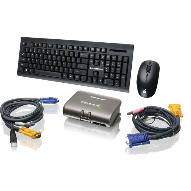 2PORT KVMP W/ LONG RANGE MEDIA CENTER KEYBOARD/MOUSE - Walmart.com