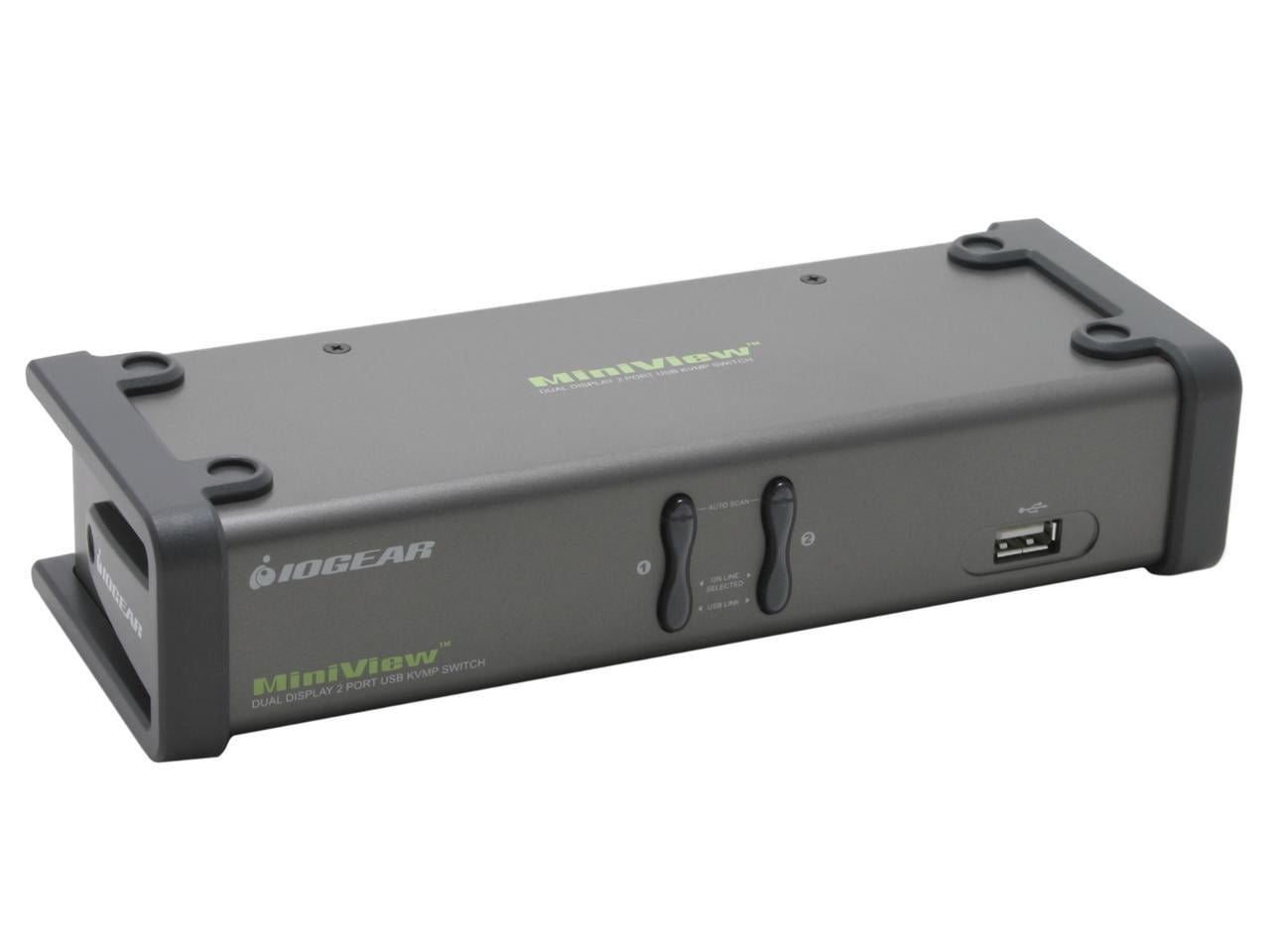 2PORT USB 2XVGA USB KVM SWITCH DUAL VIEW AUDIO PERP SHARING TAA ...