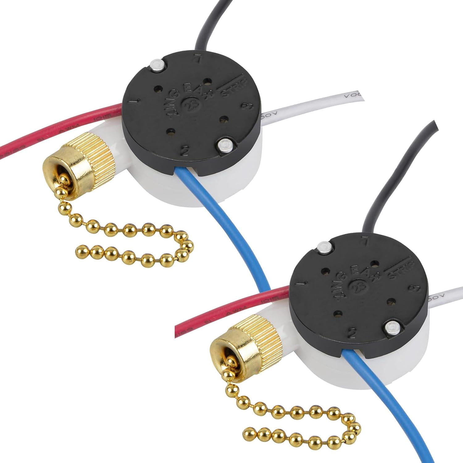 2PS Ceiling Fan Switch Zing Ear ZE-208s E89885 3 Speed 4 Wire Pull ...