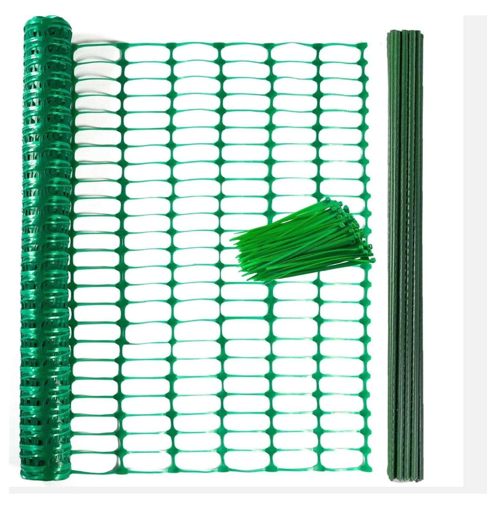 2Pack 100' Feet Long Green Fence, 4' Height Plastic Snow Fence, Safety ...