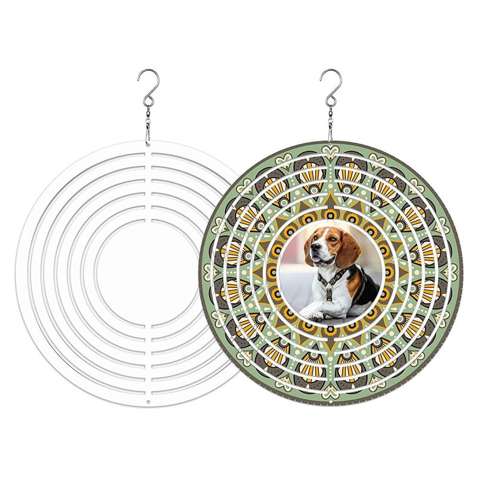 2Pack 10Inch Sublimation Wind Spinner Blanks 3D Round Wind Sculpture ...