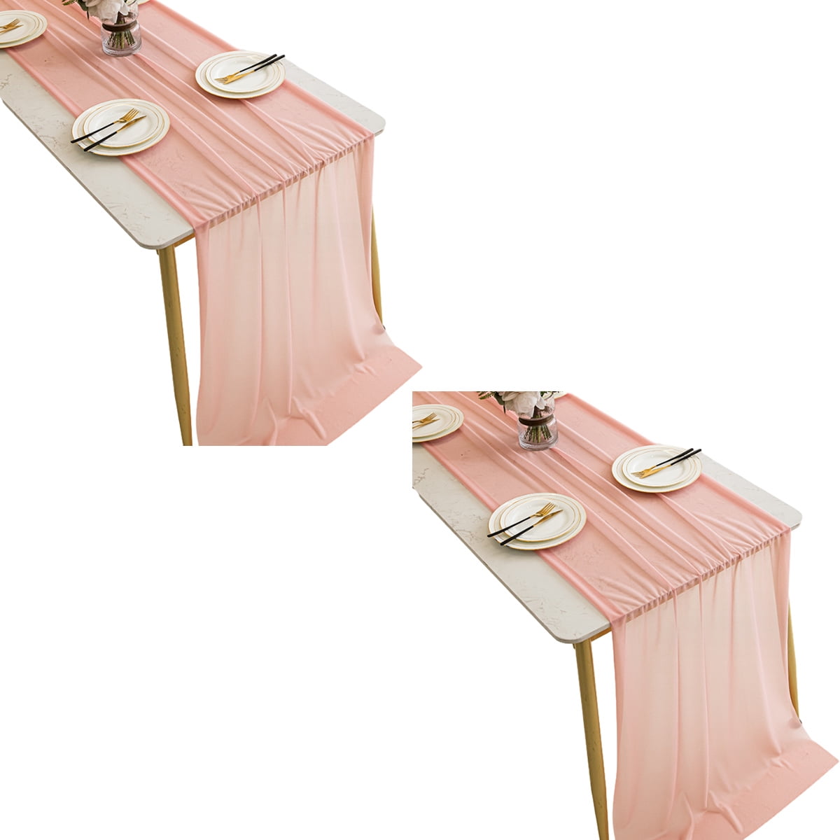 2Pack 10ft Table Runner 29x120 Inch Sheer Romantic Table Runner for ...