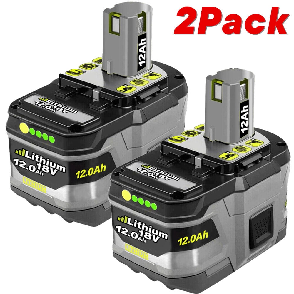 2Pack 12.0Ah 18V For Ryobi One+ Plus P108 Lithium Battery P104 P105 ...
